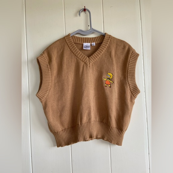 Simpsons | Jackets & Coats | Lisa Simpson Camel Knit Cropped Sweater ...